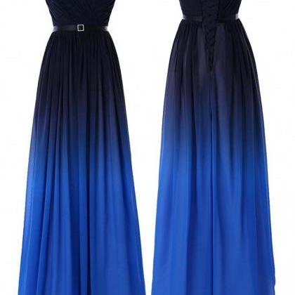 Gradient Prom Dress,ombre Sweetheart Prom Gown,a-line Long Evening ...
