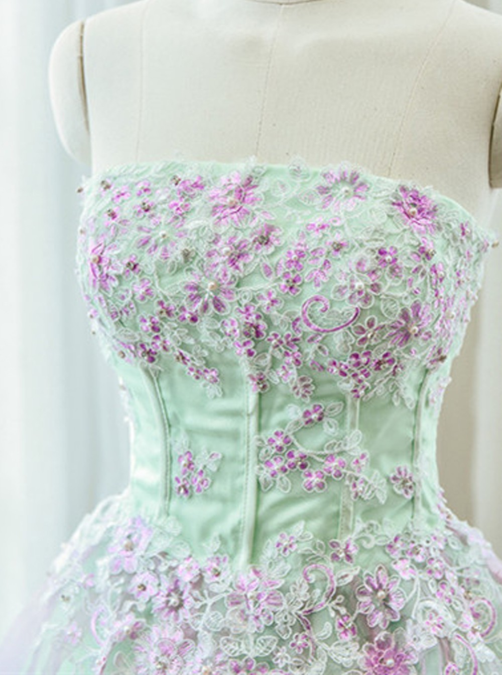 Strapless Short/mini Mint Organza Homecoming Dress,prom Dress ...