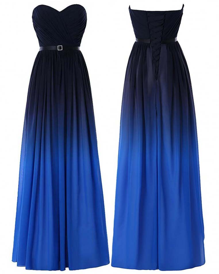 Gradient Prom Dress,ombre Sweetheart Prom Gown,a-line Long Evening ...